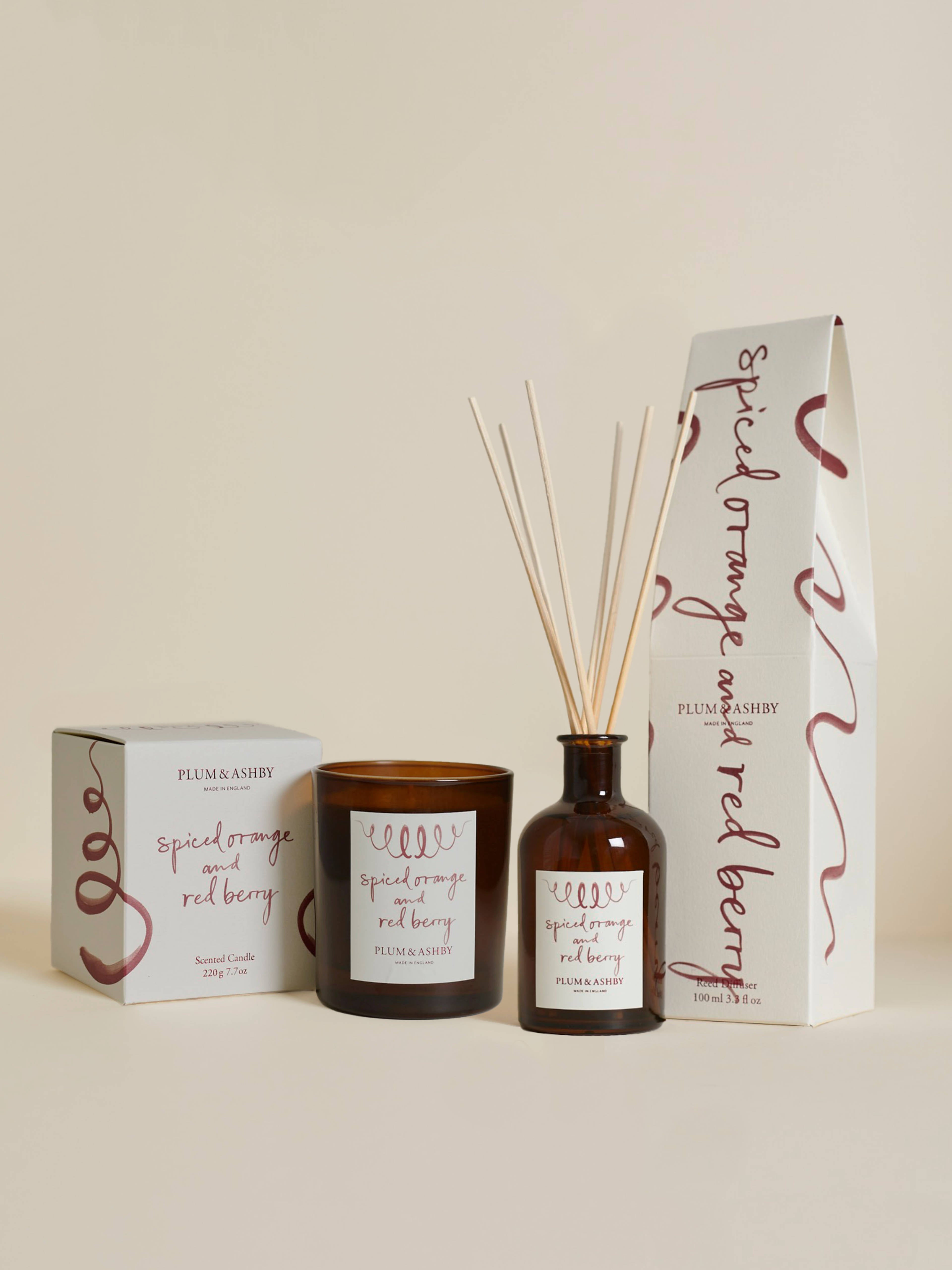 Spiced Orange & Red Berry Candle & Diffuser Set – Plum & Ashby