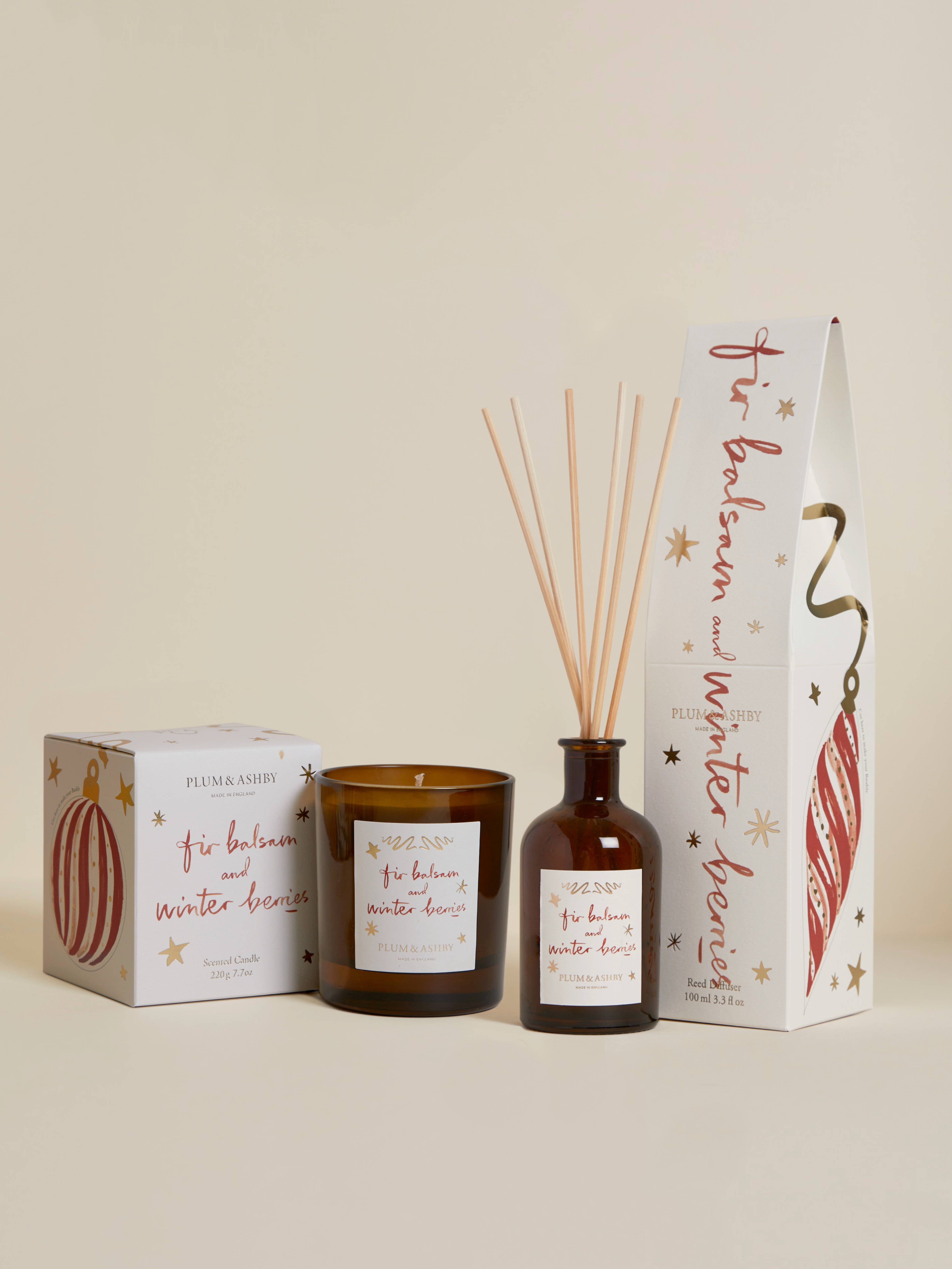 Fir Balsam & Winter Berries Candle & Diffuser Set – Plum & Ashby