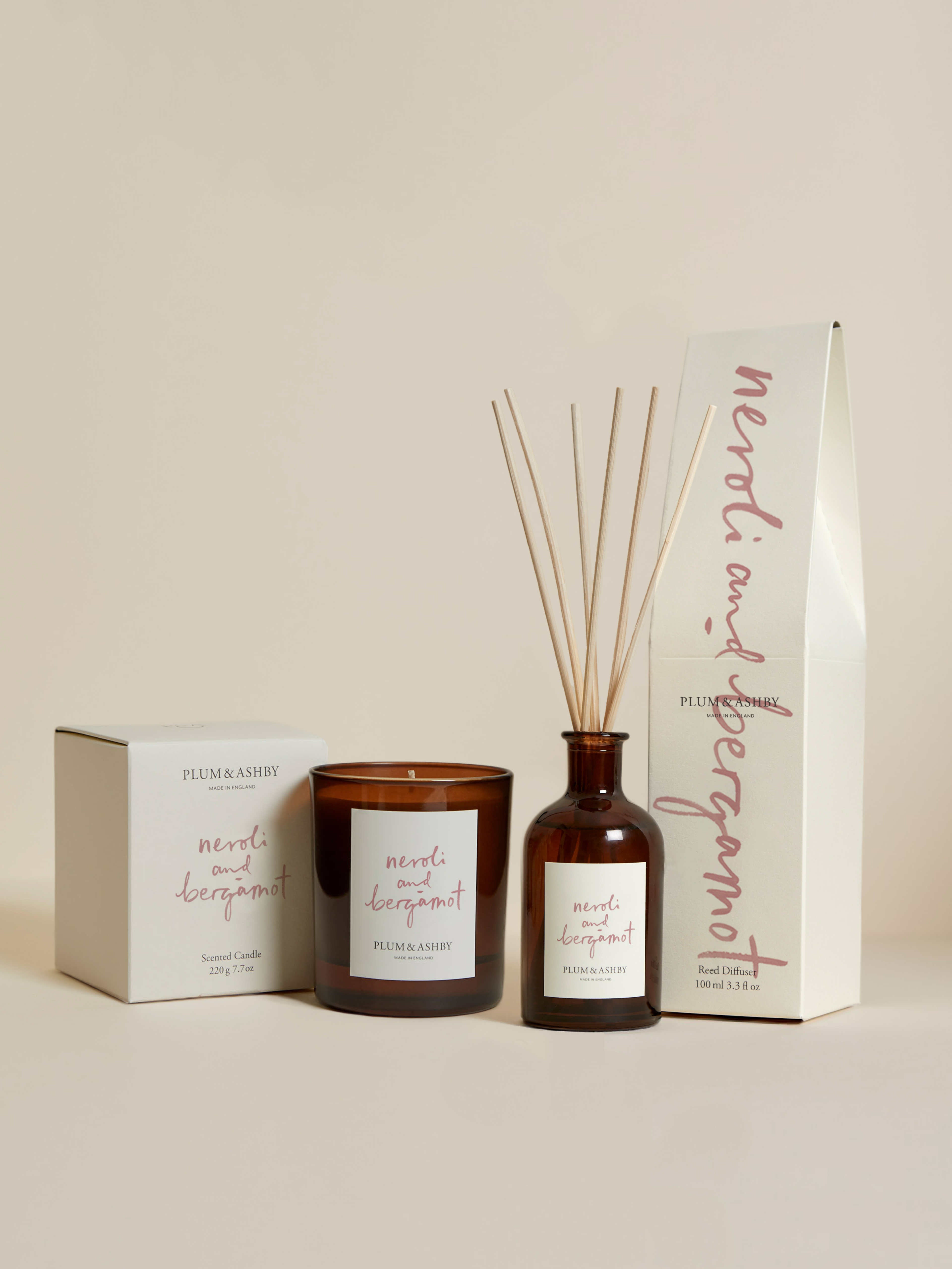 Neroli & Bergamot Candle & Diffuser Set – Plum & Ashby