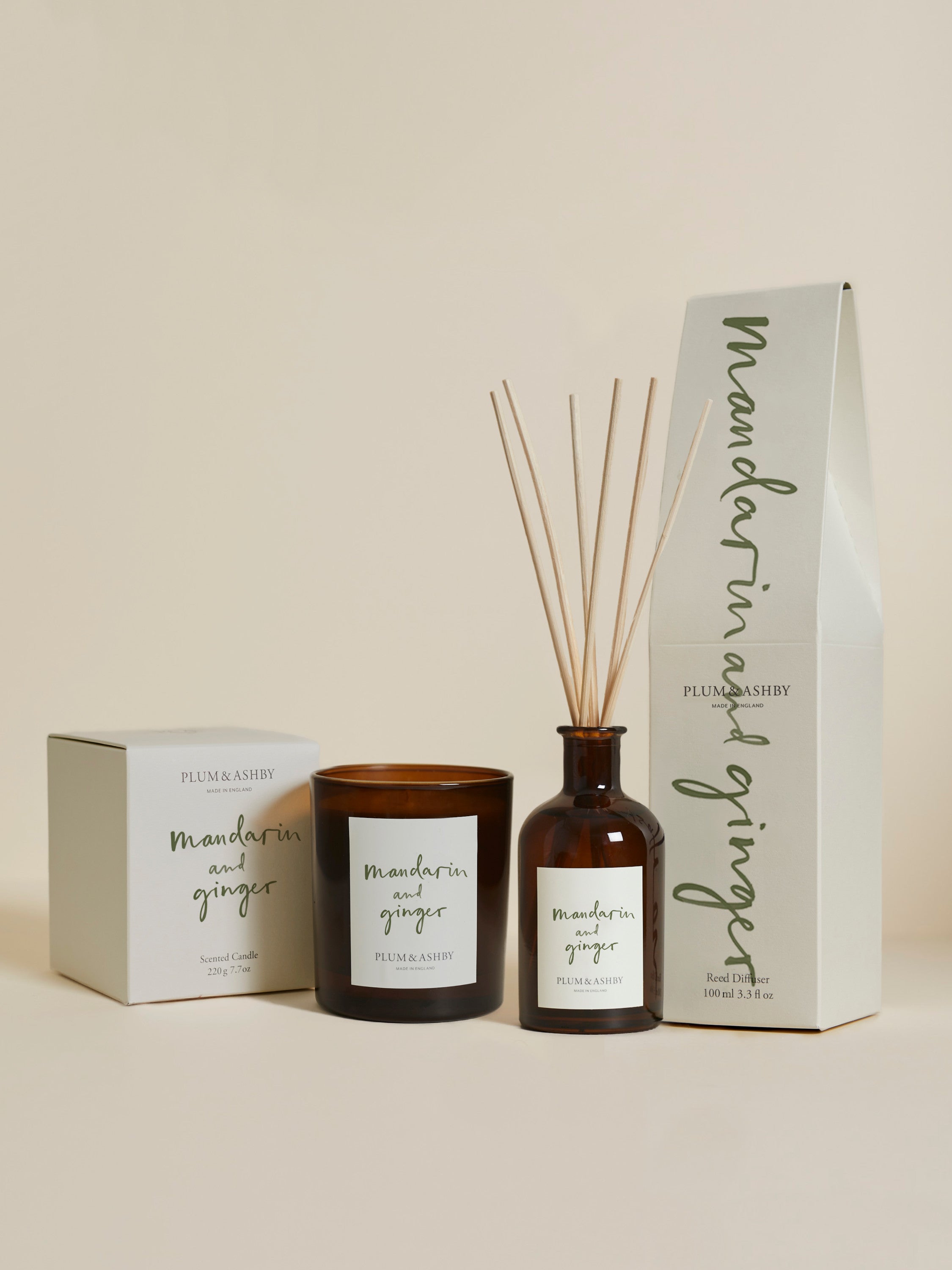 Mandarin & Ginger Candle & Diffuser Set – Plum & Ashby