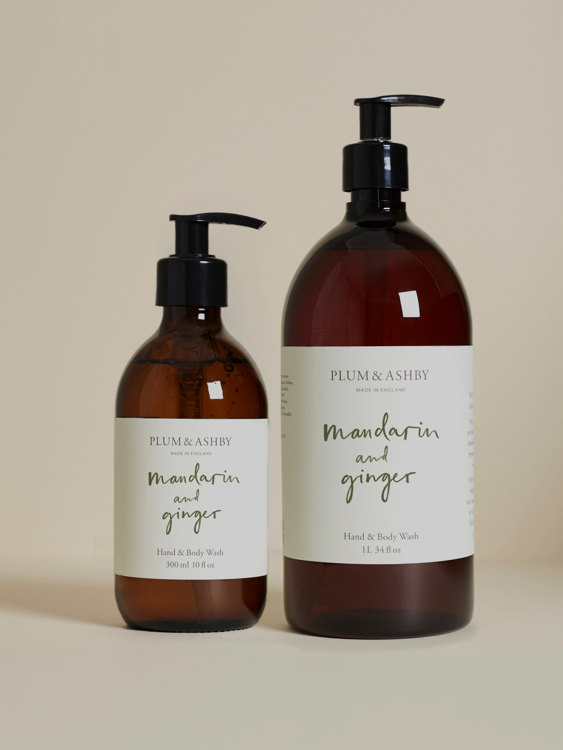 Mandarin & Ginger Hand & Body Wash and 1 Litre Wash Set – Plum & Ashby