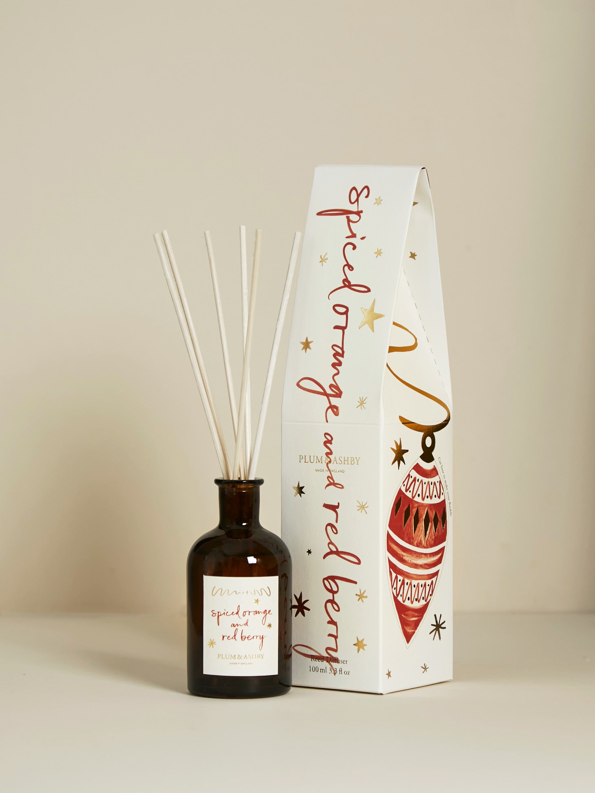 Spiced Orange & Red Berry Diffuser | Christmas Reed Diffuser – Plum & Ashby