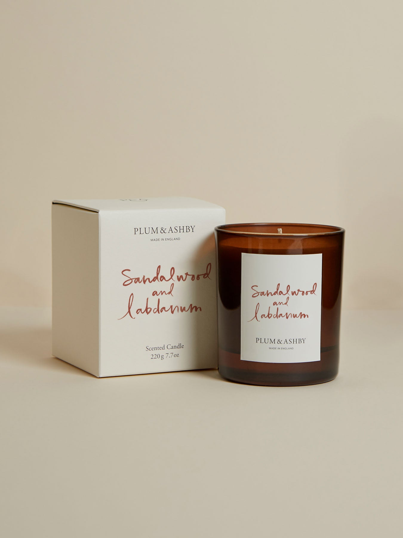 Sandalwood & Labdanum Candle | 100% Soy Wax Candle – Plum & Ashby