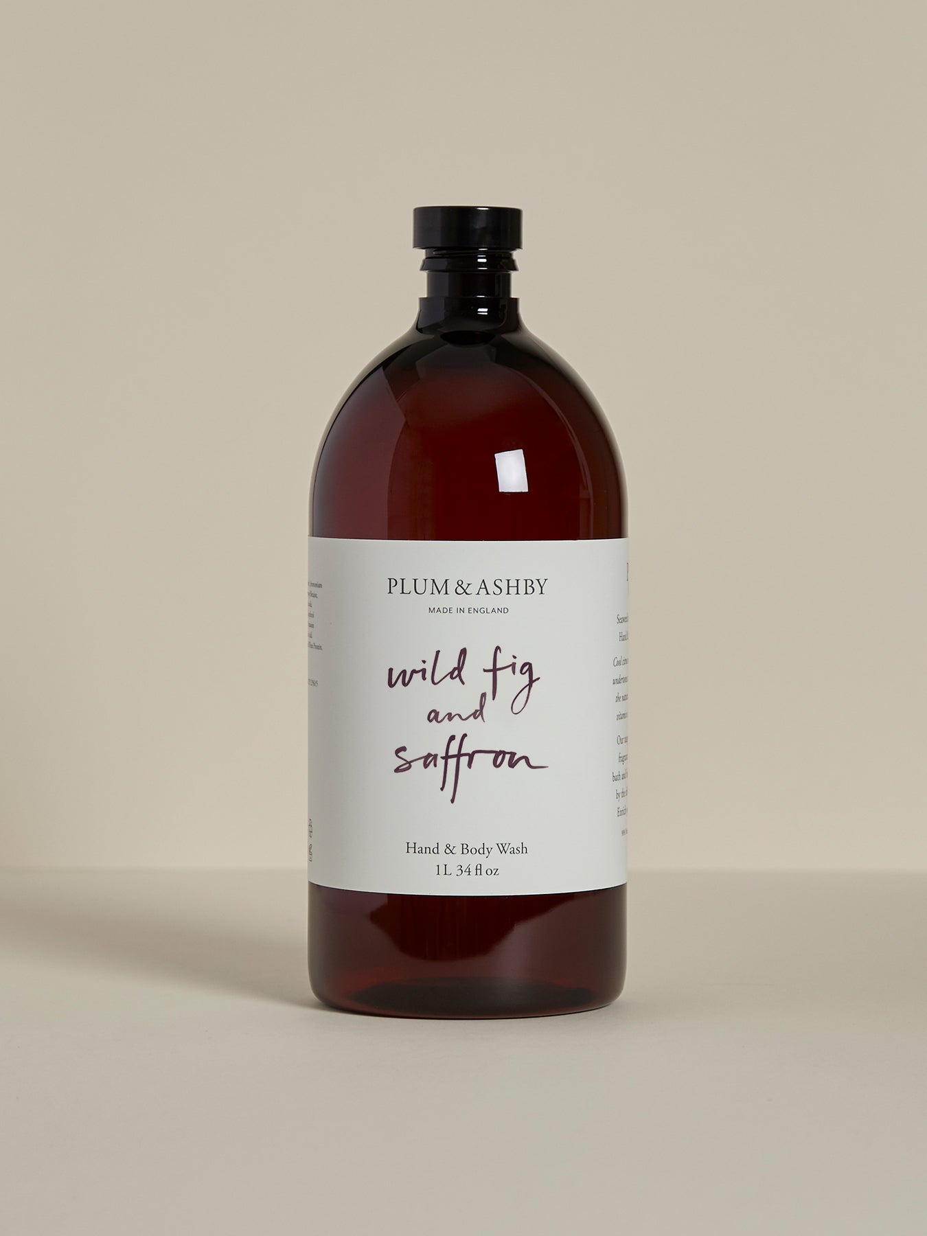 Wild Fig & Saffron Hand & Body Wash (1 Litre with Cap) – Plum & Ashby